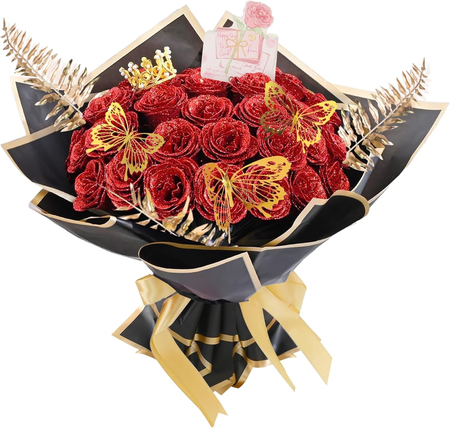 Glitter Butterfly Rose DIY Bouquet – Heart & Petal Co.